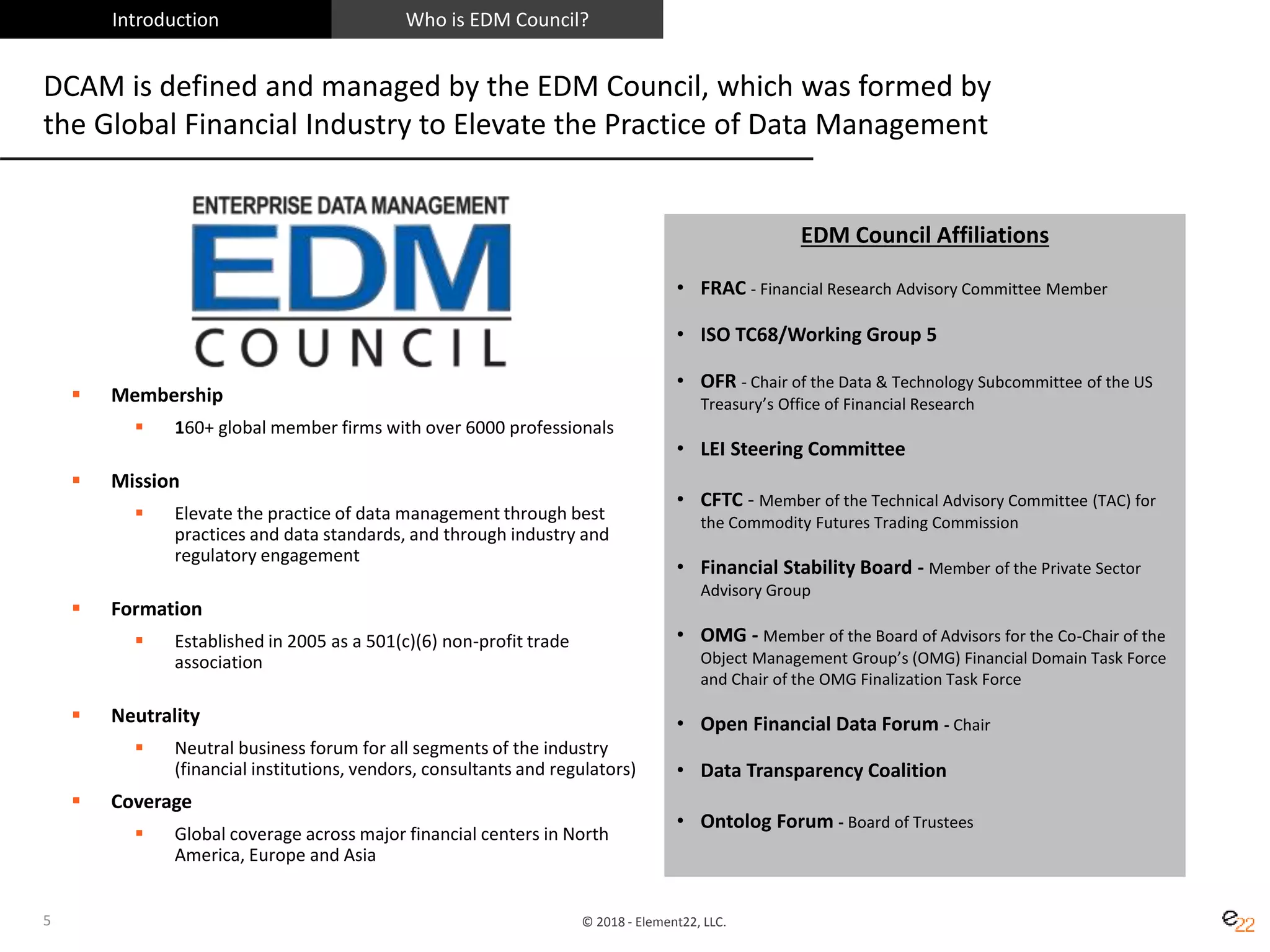 Introduction to DCAM, the Data Management Capability Assessment Model ...