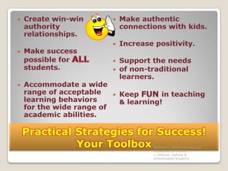 Introduction To Dealing With Difficult, Defiant And Unmotivated ...