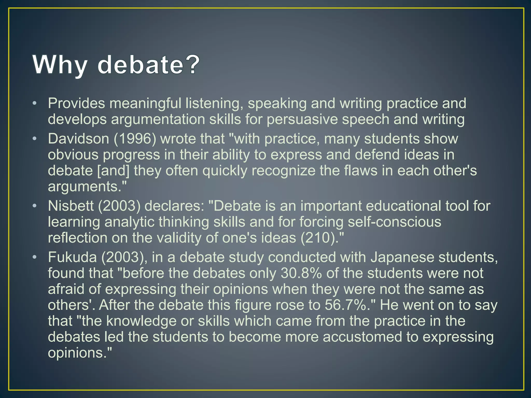 Introduction to debate | PPTX | Smoking Cessation | Wellness