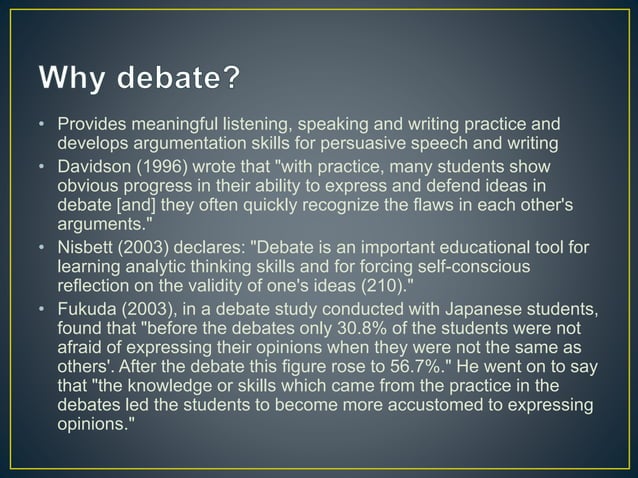 Introduction to debate | PPTX | Smoking Cessation | Wellness