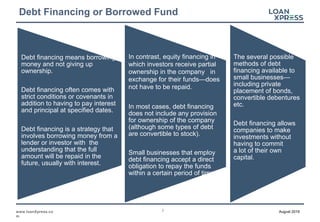 Introduction to Debt Financing | PPTX