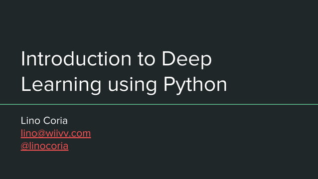 Introduction To Deep Learning Using Python Pdf Artificial Intelligence Technology And Computing