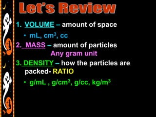 Introduction to Density Fall 2012 | PPT