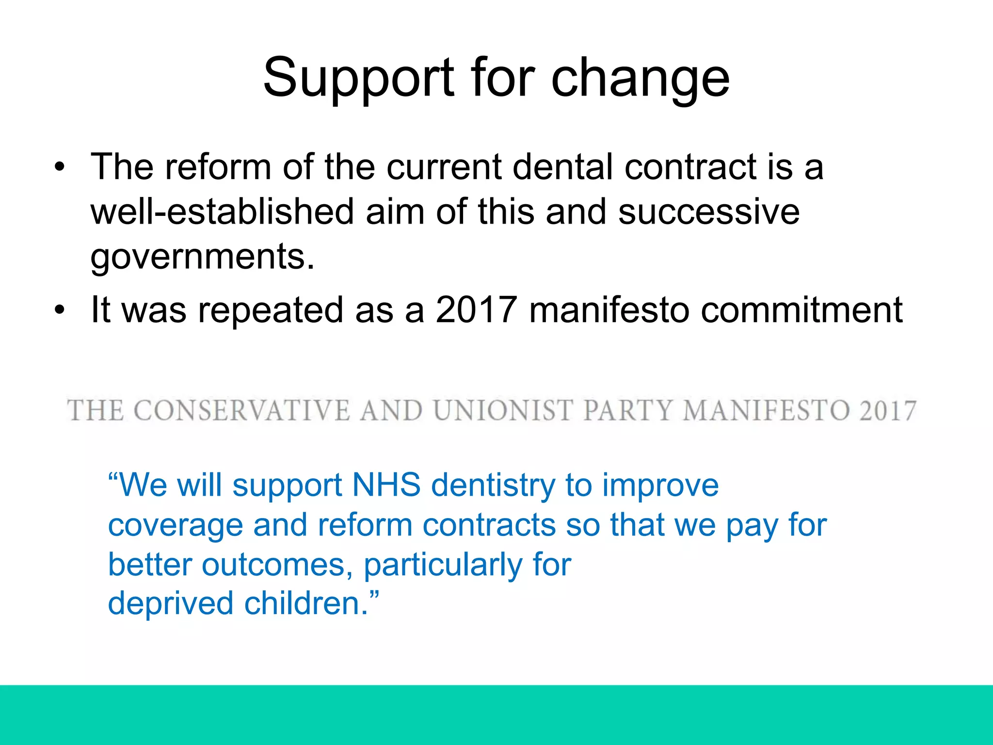 Introduction to dental contract reform.presentation only | PPTX