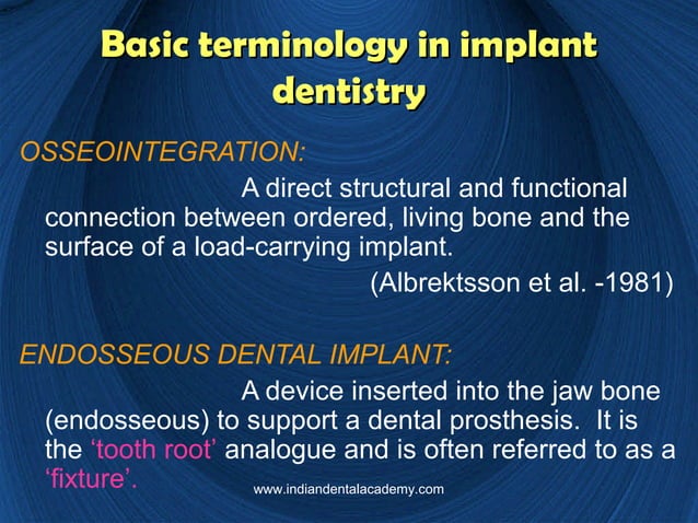 Introduction to dental implants / online orthodontic courses | PPT