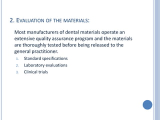 Introduction to Dental Materials | PPTX