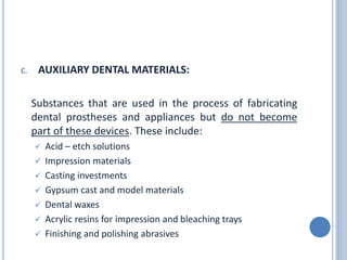 Introduction to Dental Materials | PPTX