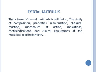 Introduction to Dental Materials | PPTX