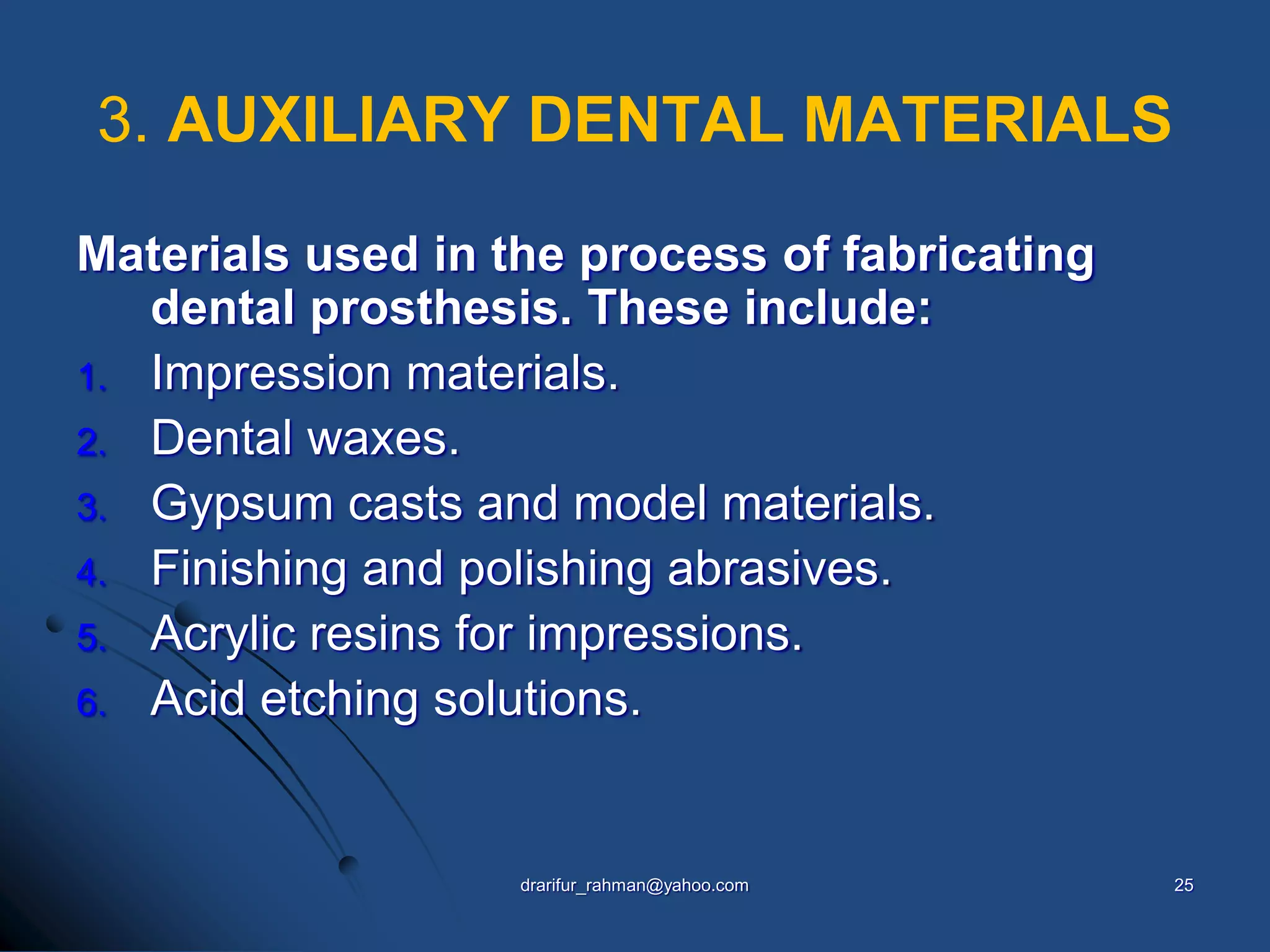 Introduction to dental materials Lecture 1-2 | PPSX