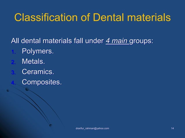 Introduction to dental materials Lecture 1-2 | PPSX