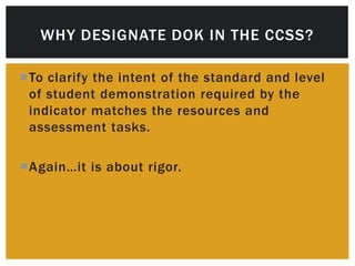 Depth of Knowledge in Math | PPTX