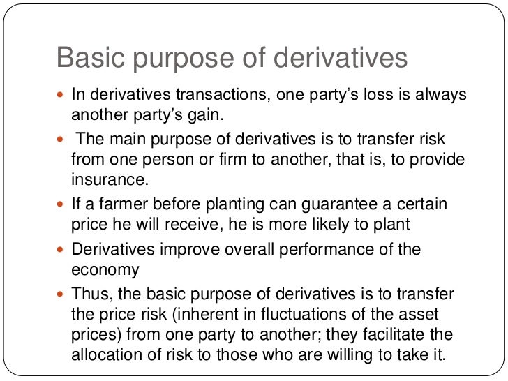 The Purpose Of Derivatives at Evie Rounsevell blog