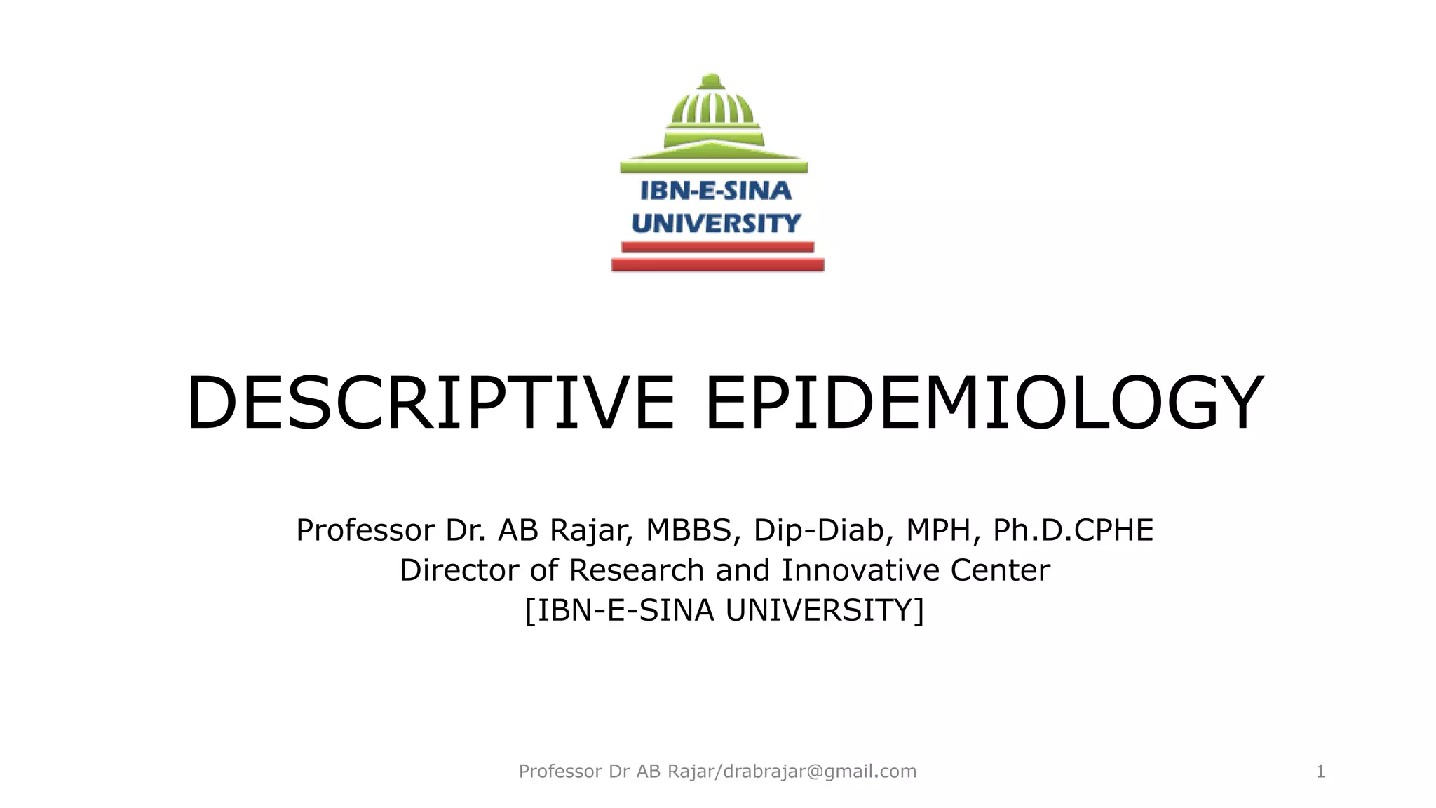 Introduction to Descriptive Epidemiology.pptx