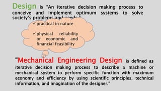 Introduction to design of machine members in mechanical engineering | PPT