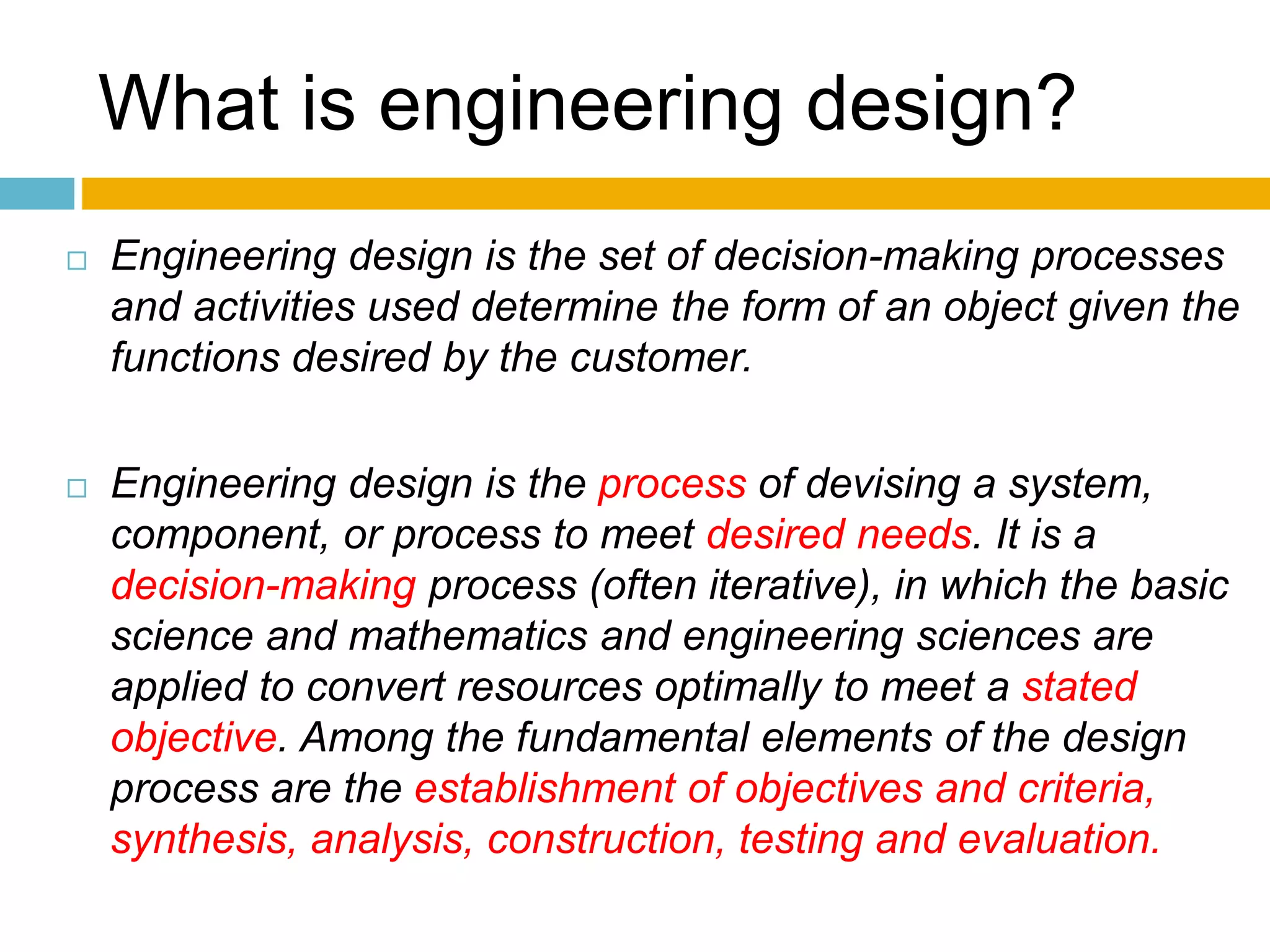 Introduction to Engineering Design | PPTX