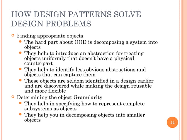Introduction to design patterns | PPT