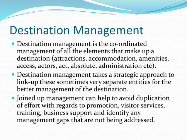 Introduction to destination management | PPTX