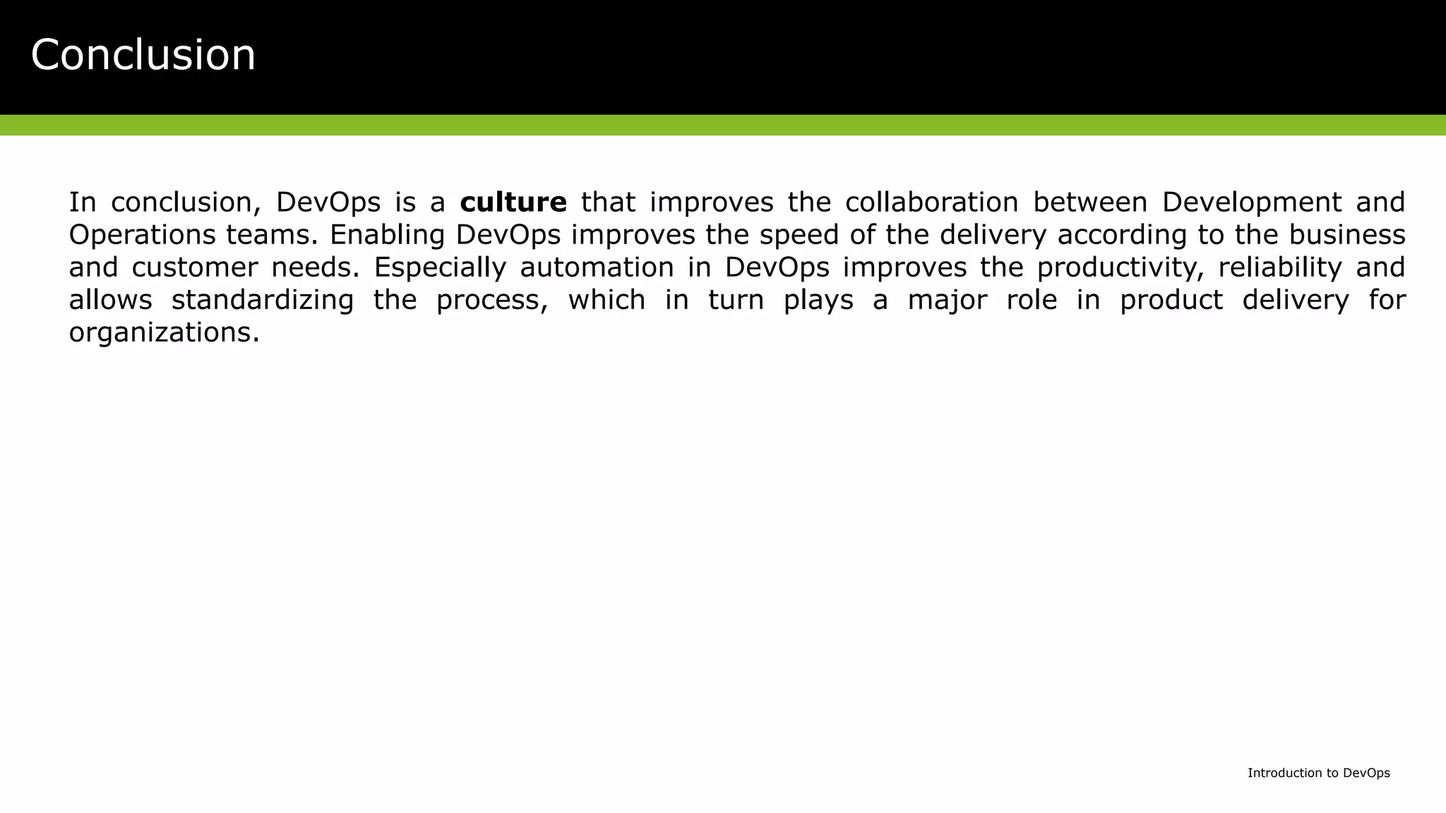Introduction to DevOps | PPTX | Web Development | Internet