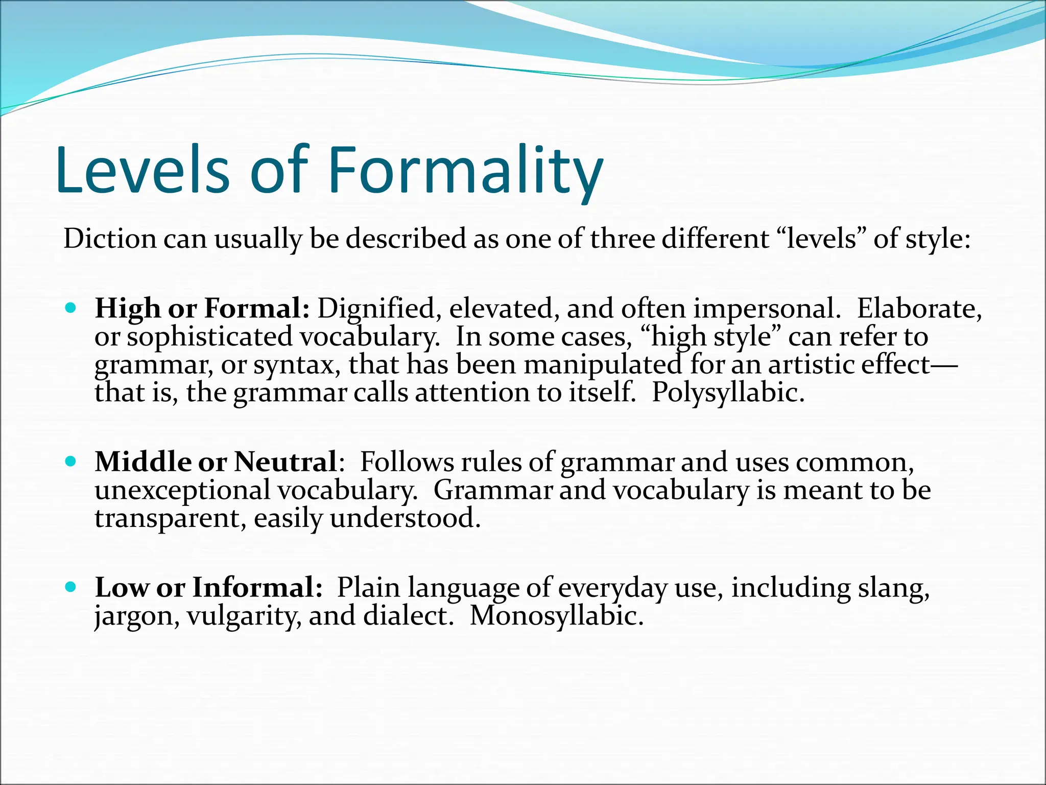 Introduction to Diction and its types and functions | PPT