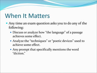 Introduction to Diction and its types and functions | PPT