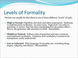 Introduction to Diction and its types and functions | PPT