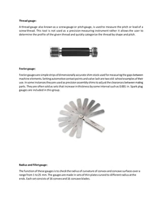 Introduction to different gauges | DOCX