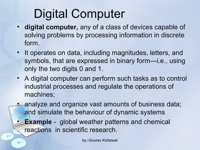 Introduction to digital computer | PPT