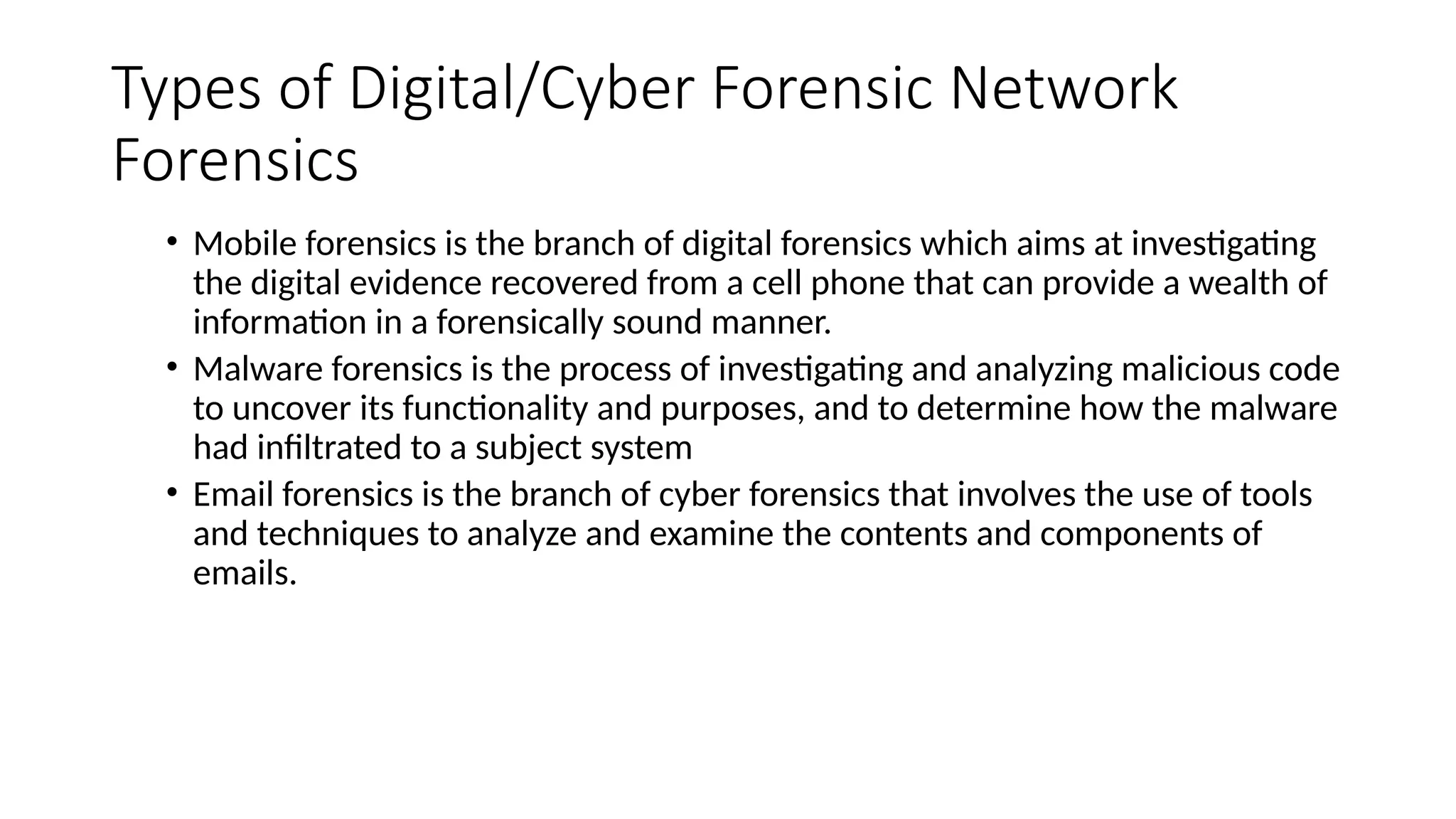 INTRODUCTION TO DIGITAL FORENSIC and Computer Foresnics.pptx | Databases | Computer Software and ...