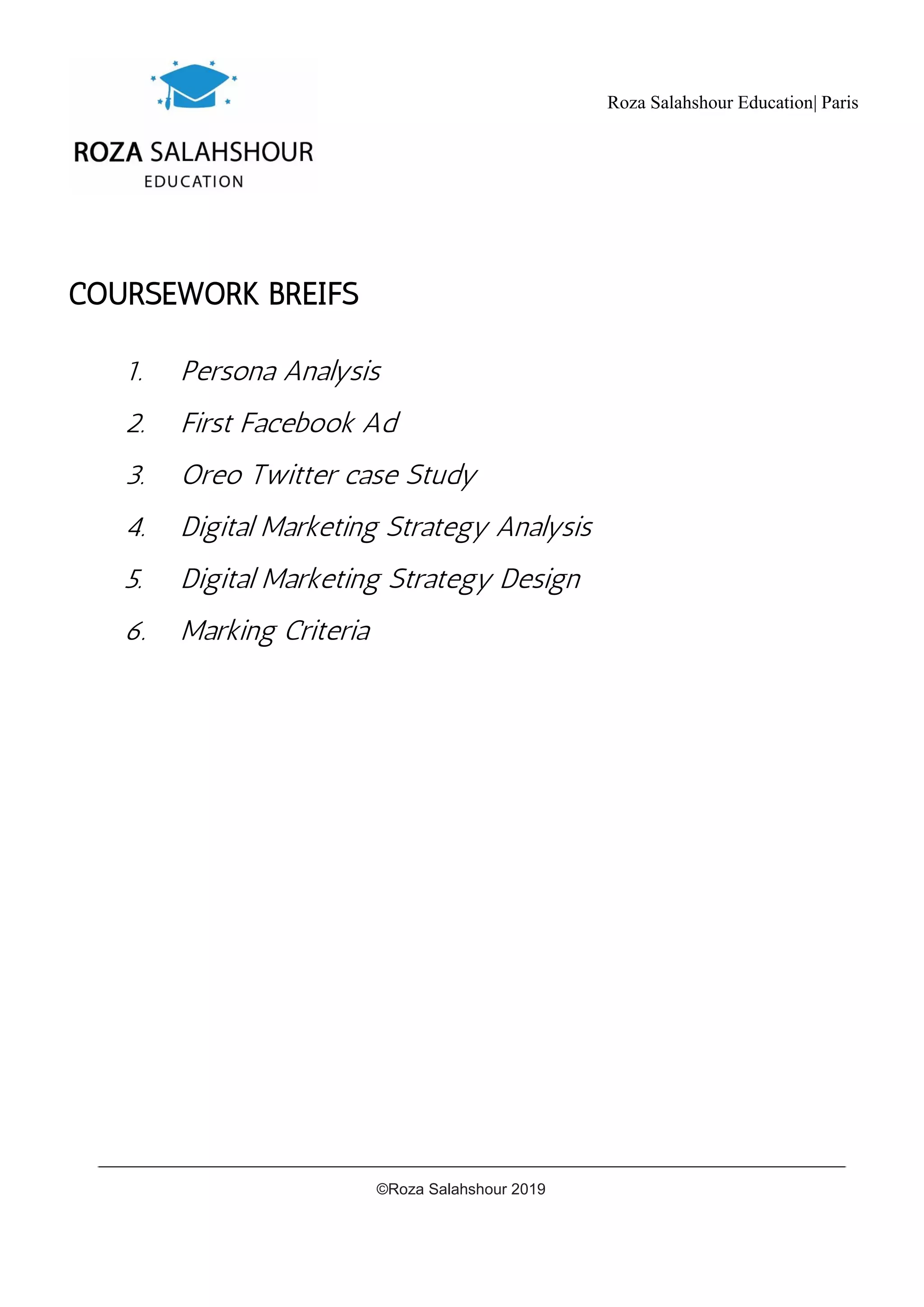 Introduction to Digital Marketing Coursework Briefs | PDF