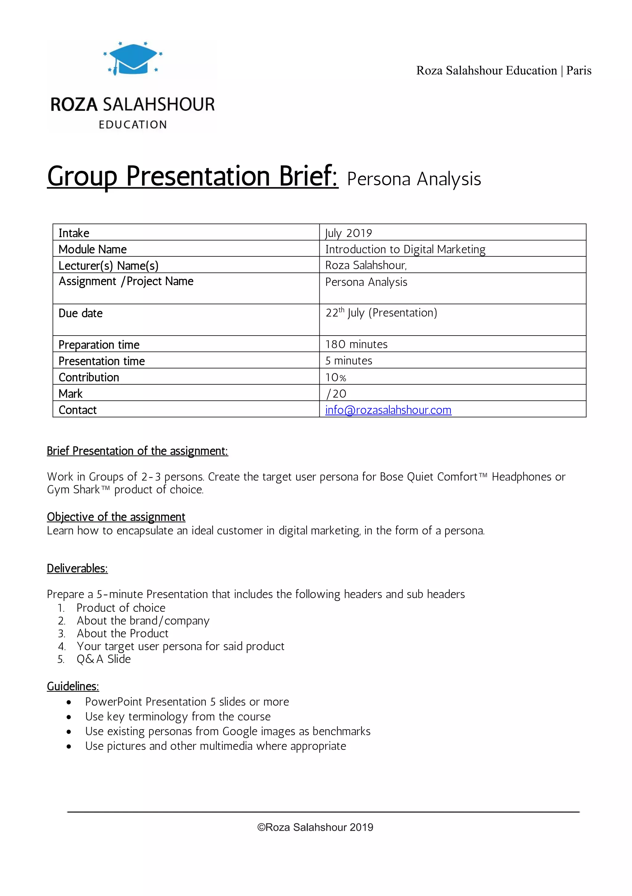 Introduction to Digital Marketing Coursework Briefs | PDF