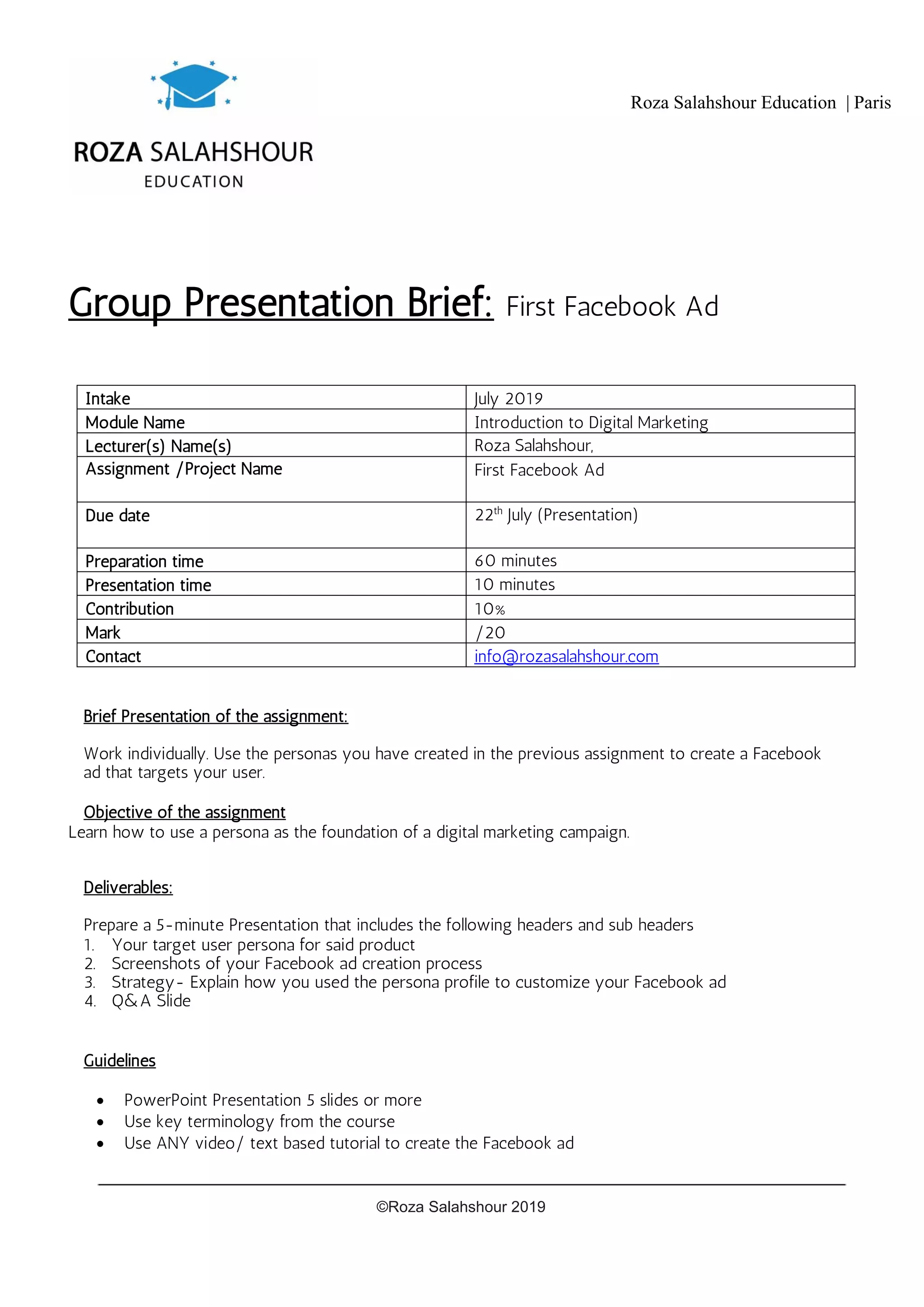Introduction to Digital Marketing Coursework Briefs | PDF