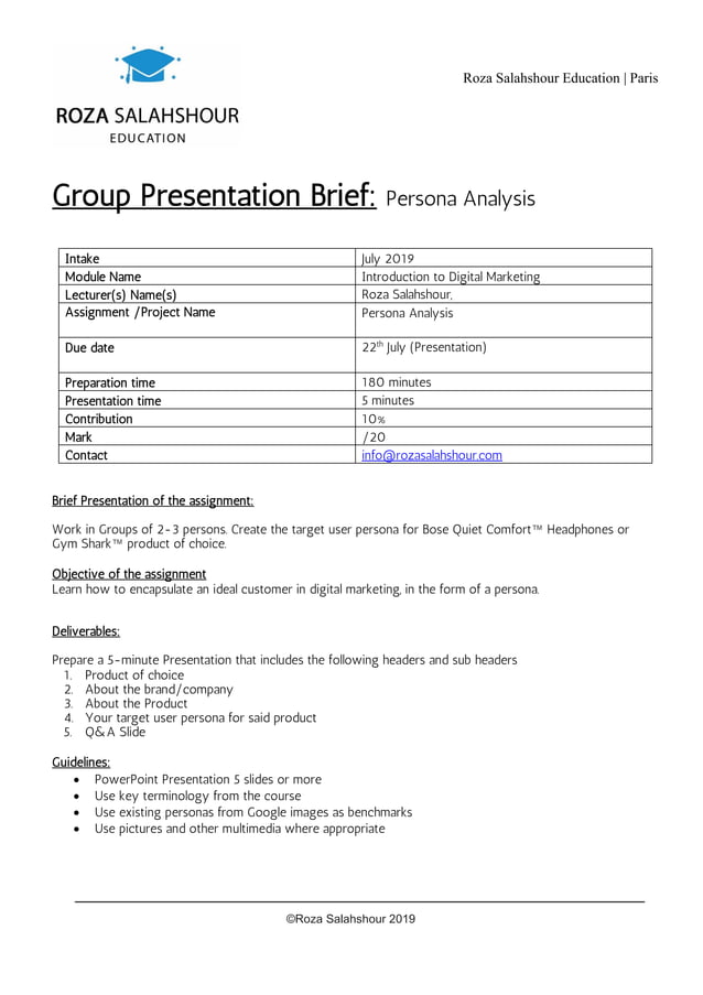 Introduction to Digital Marketing Coursework Briefs | PDF