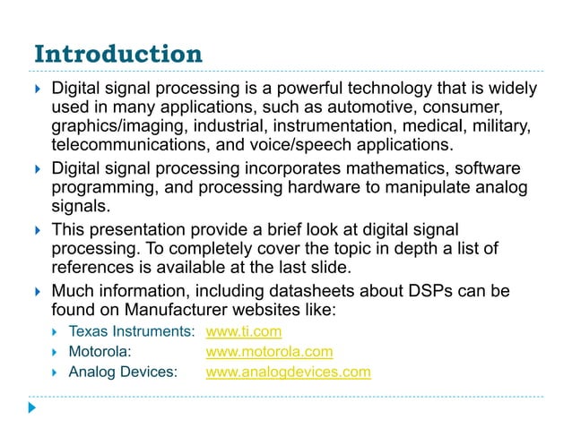 Introduction to digital signal processing 2 | PPTX | Digital Audio | Computer Software and ...