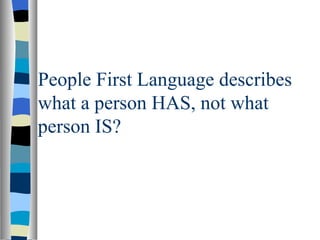 Introduction To Disabilities | PPT