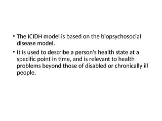 Introduction to Disabilities, ICIDH, PwD Act, NT Act | PPT