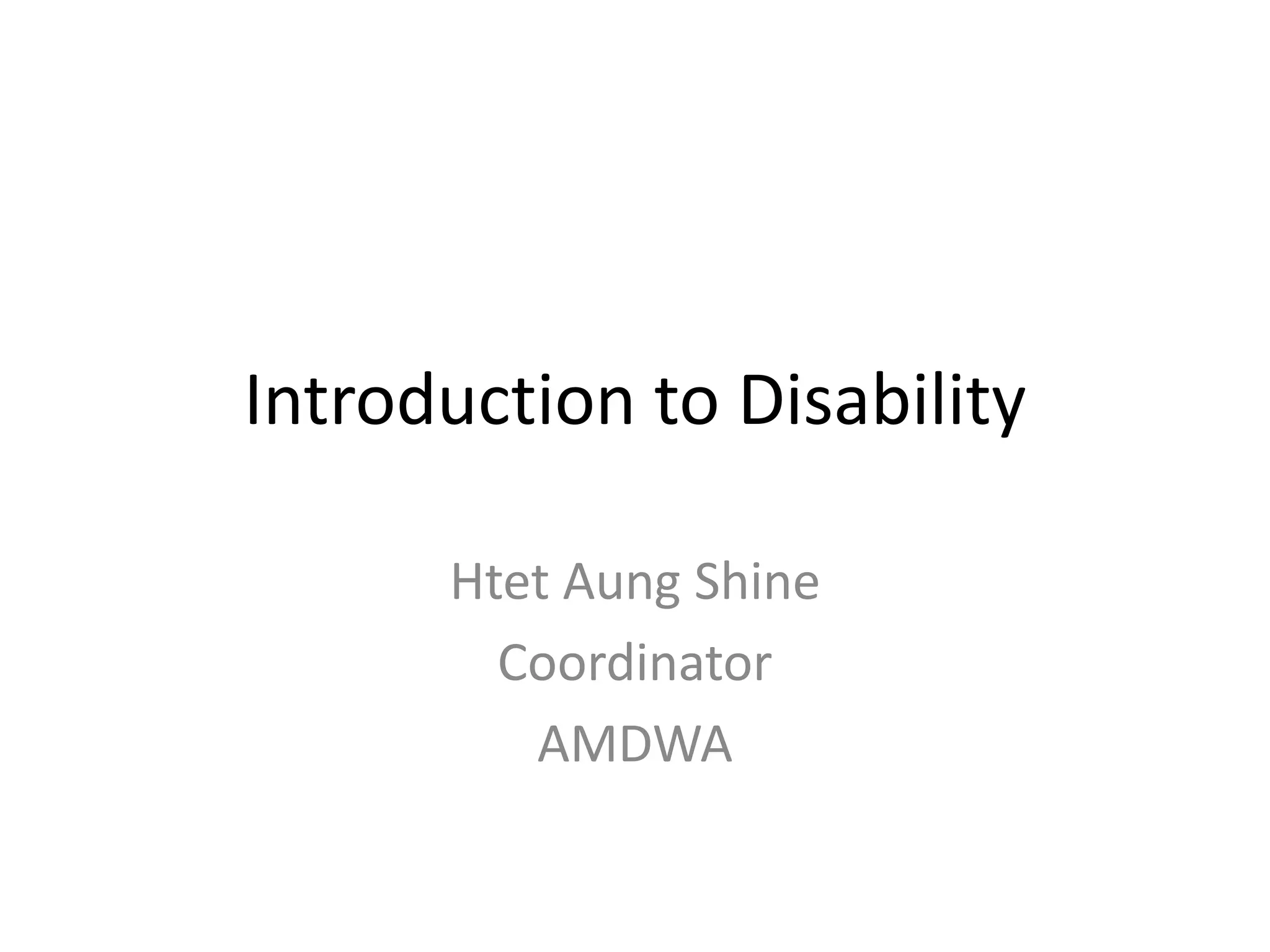 Introduction to disability | PPTX