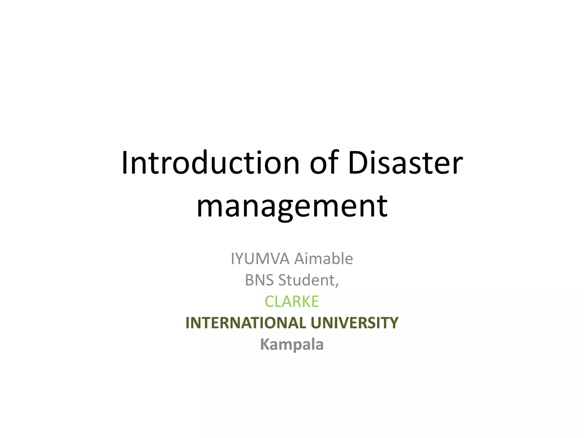 Introduction to disaster | PPTX