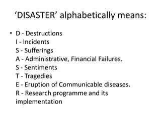 Introduction to disaster | PPTX