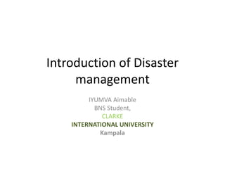 Introduction to disaster | PPT