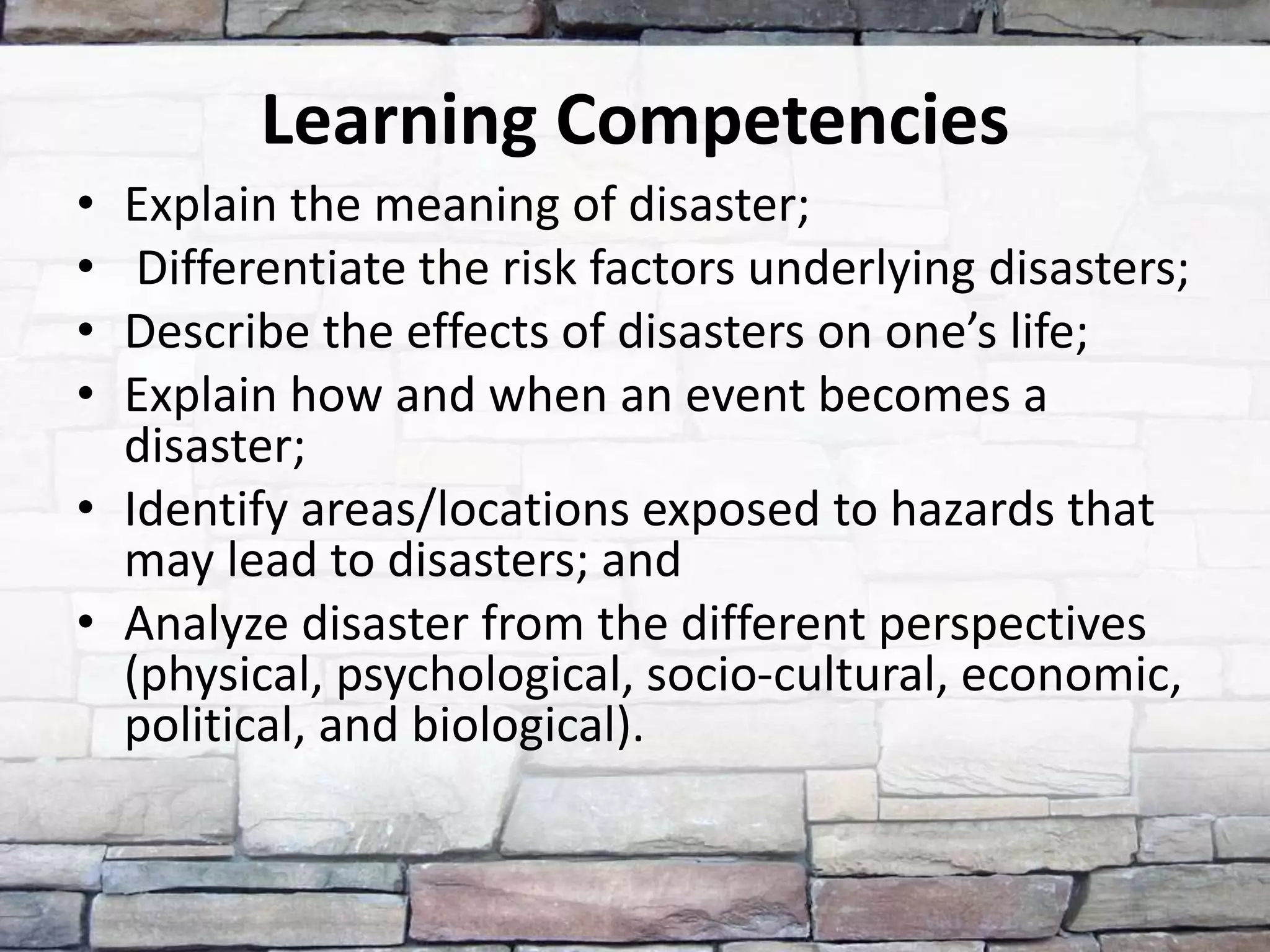 Introduction to disaster concepts | PPTX