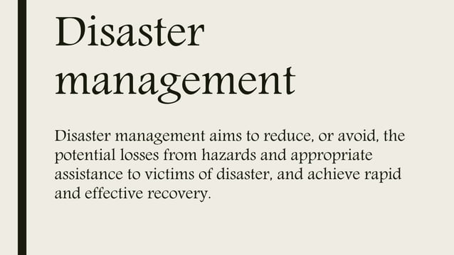 Introduction to disaster management | PPTX | Science