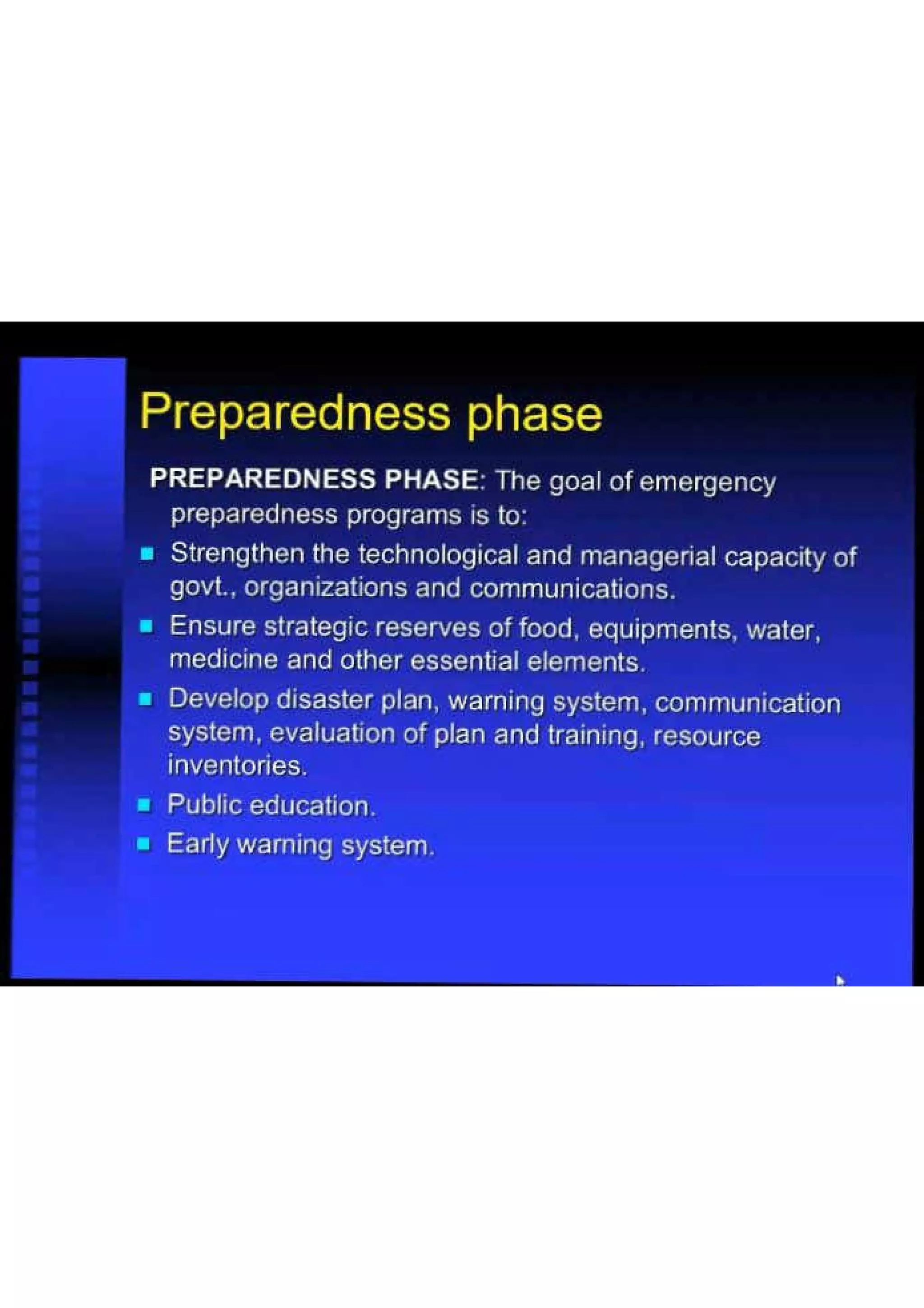 Introduction to disaster management, its phases and preparedness | PDF