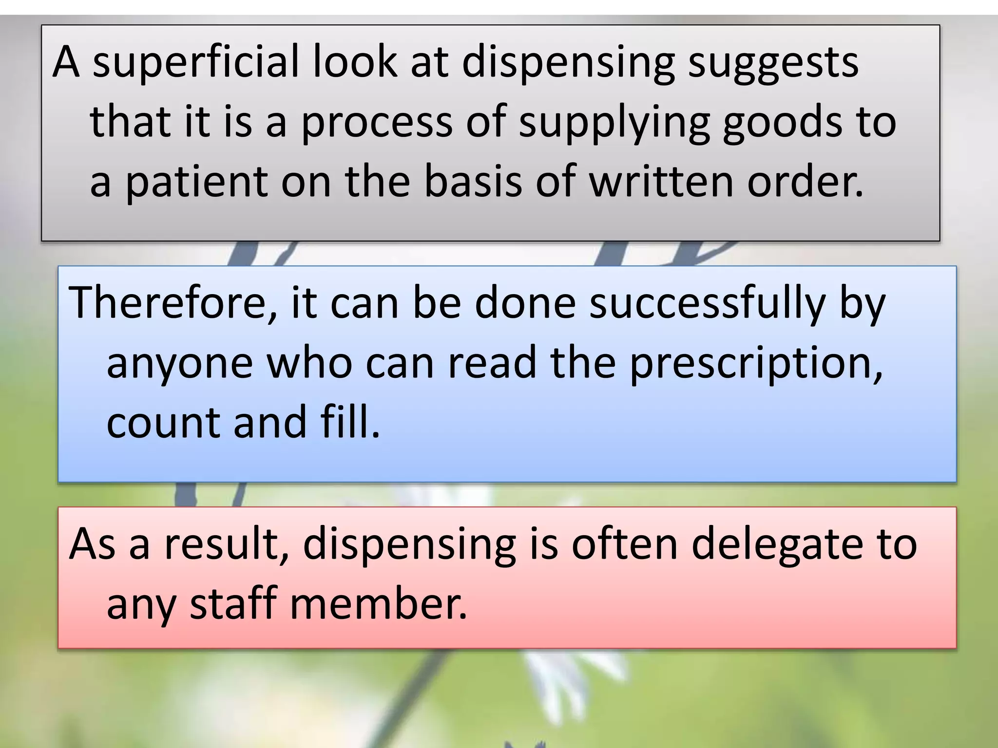 Introduction to dispensing and medication counseling | PPTX
