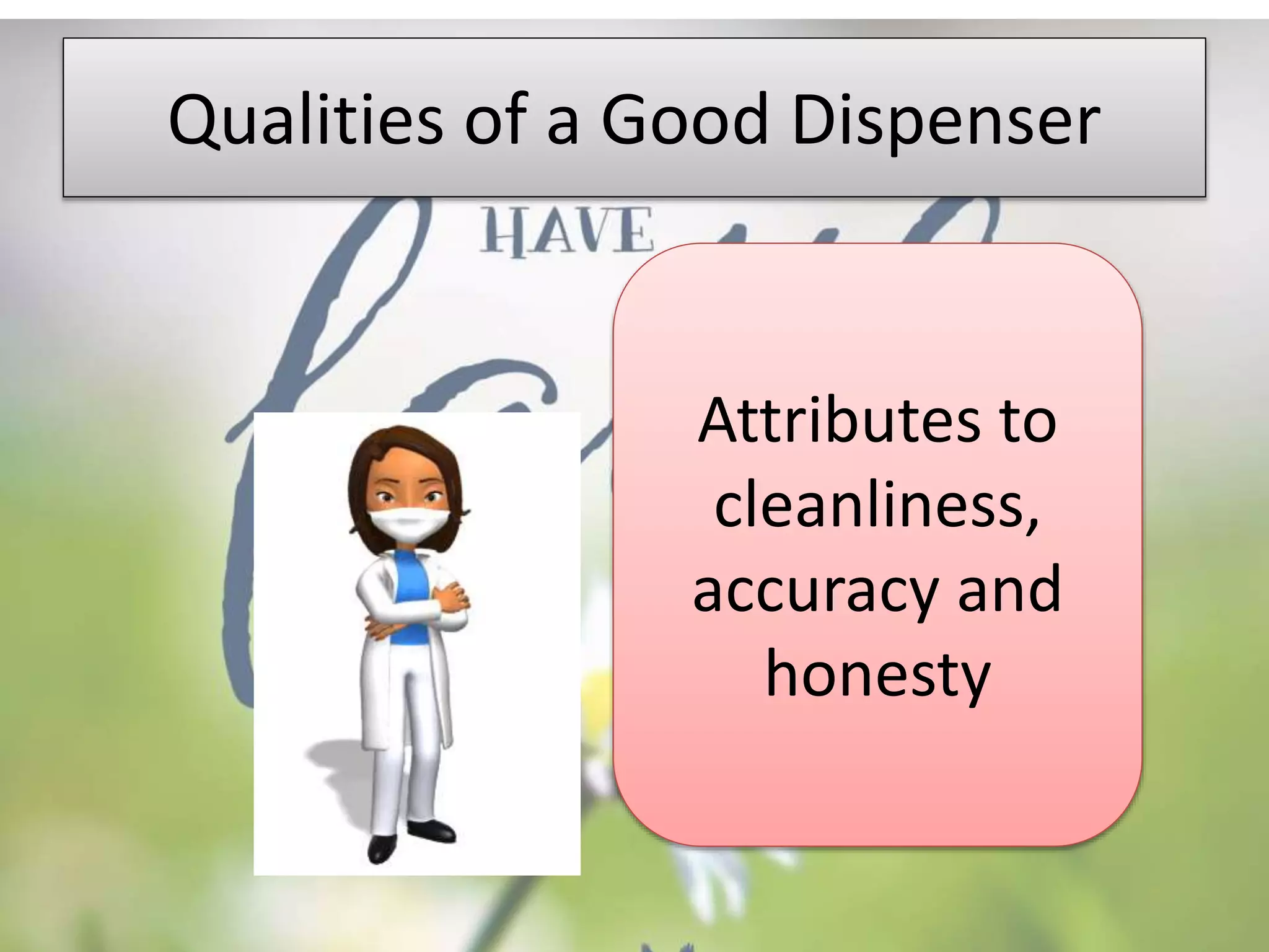 Introduction to dispensing and medication counseling | PPTX