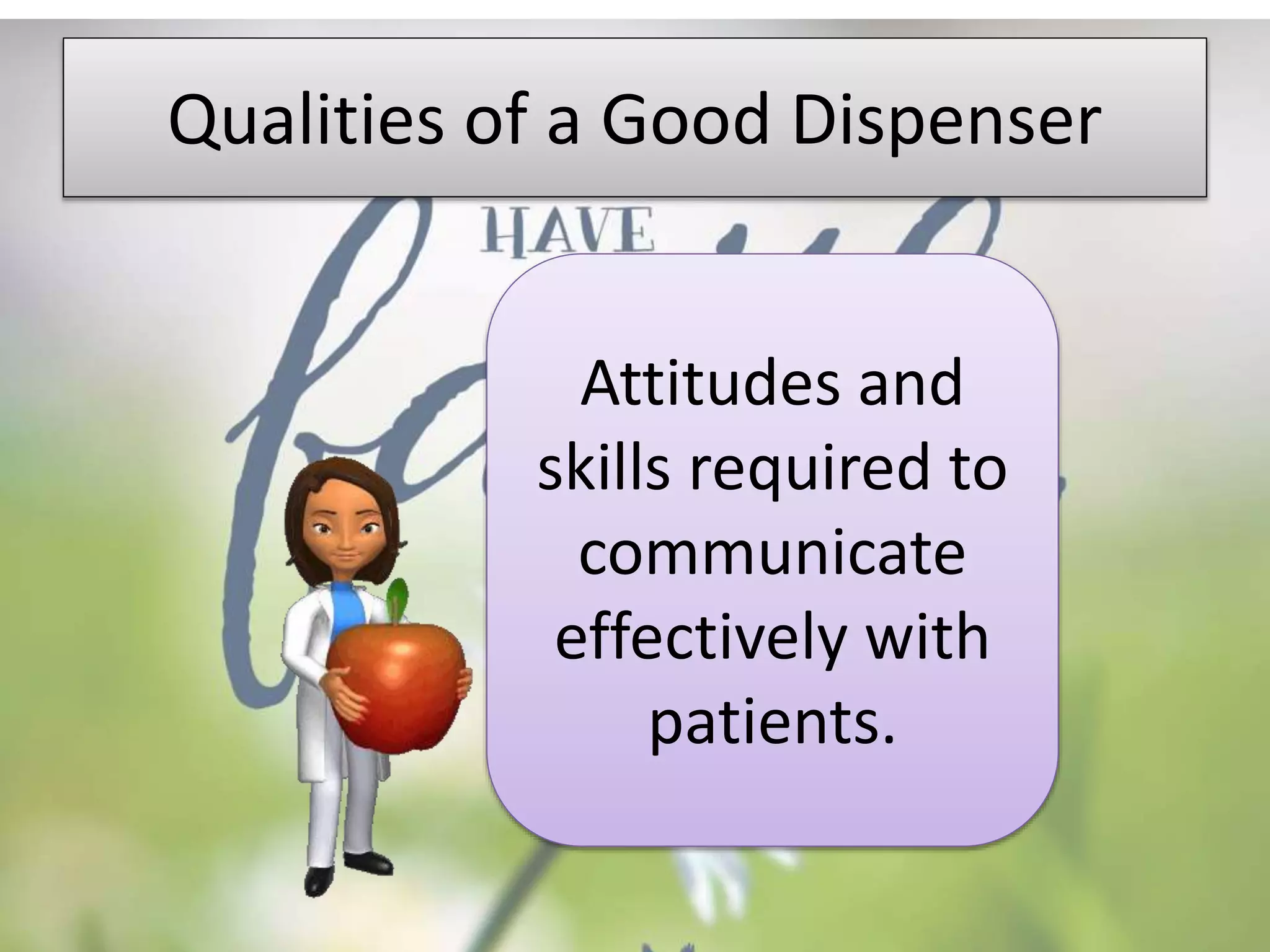 Introduction to dispensing and medication counseling | PPTX