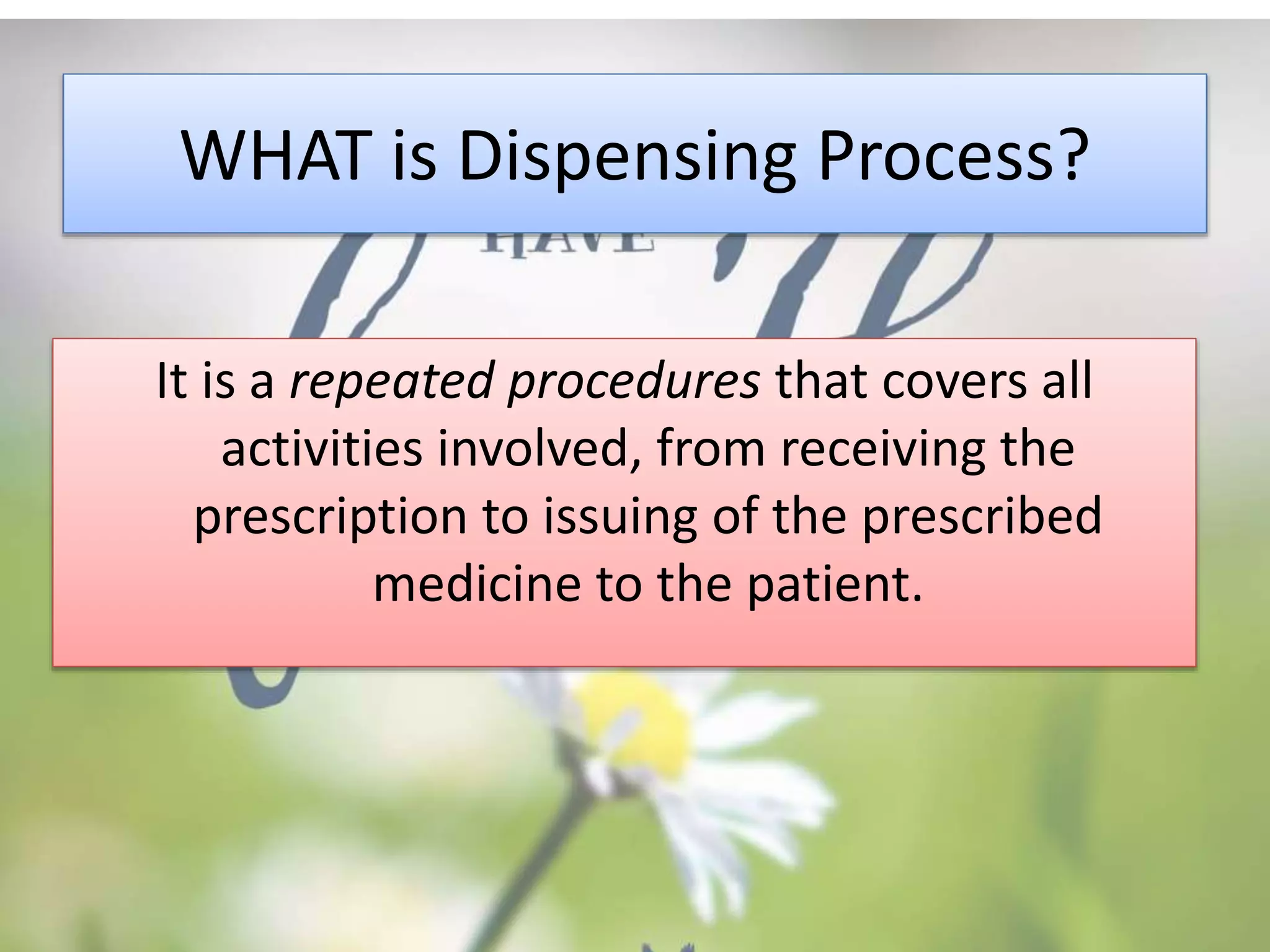 Introduction to dispensing and medication counseling | PPTX