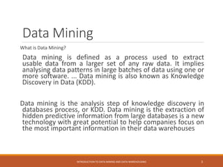 Introduction to dm and dw | PPT