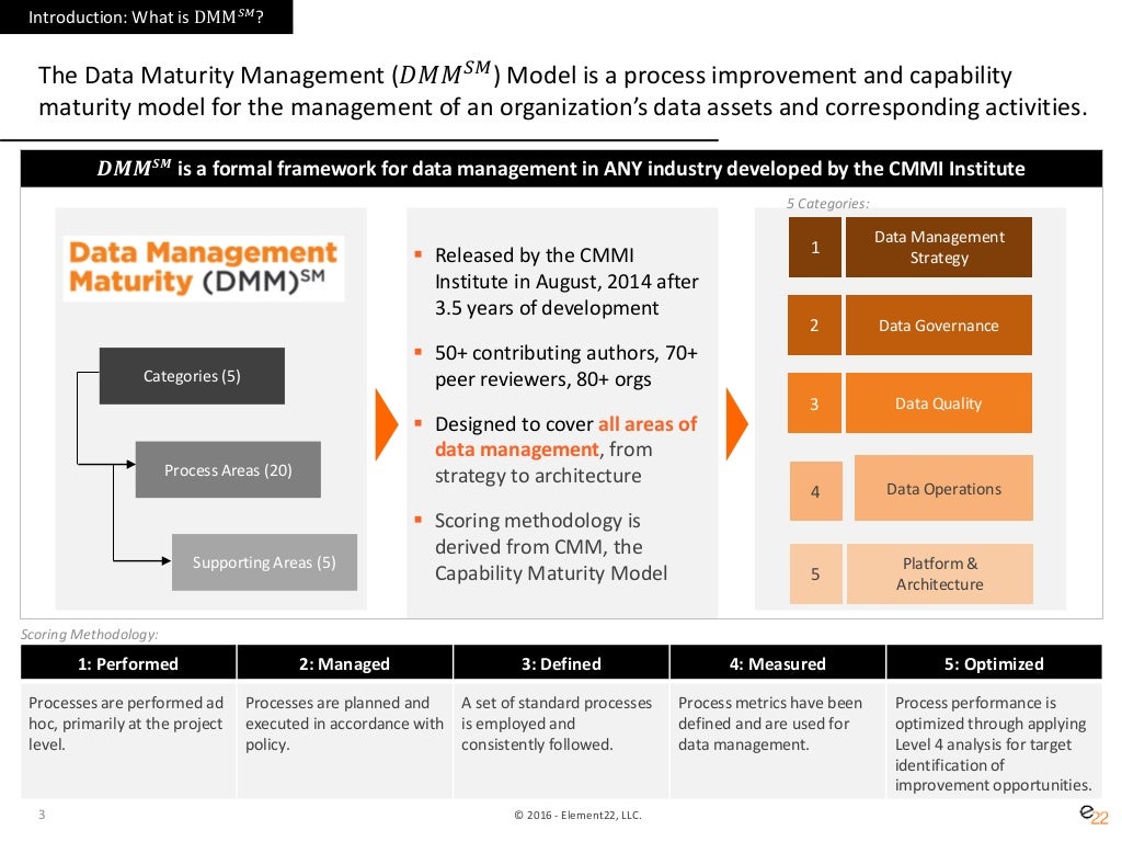 Introduction to the Data Management Maturity Model (DMM)
