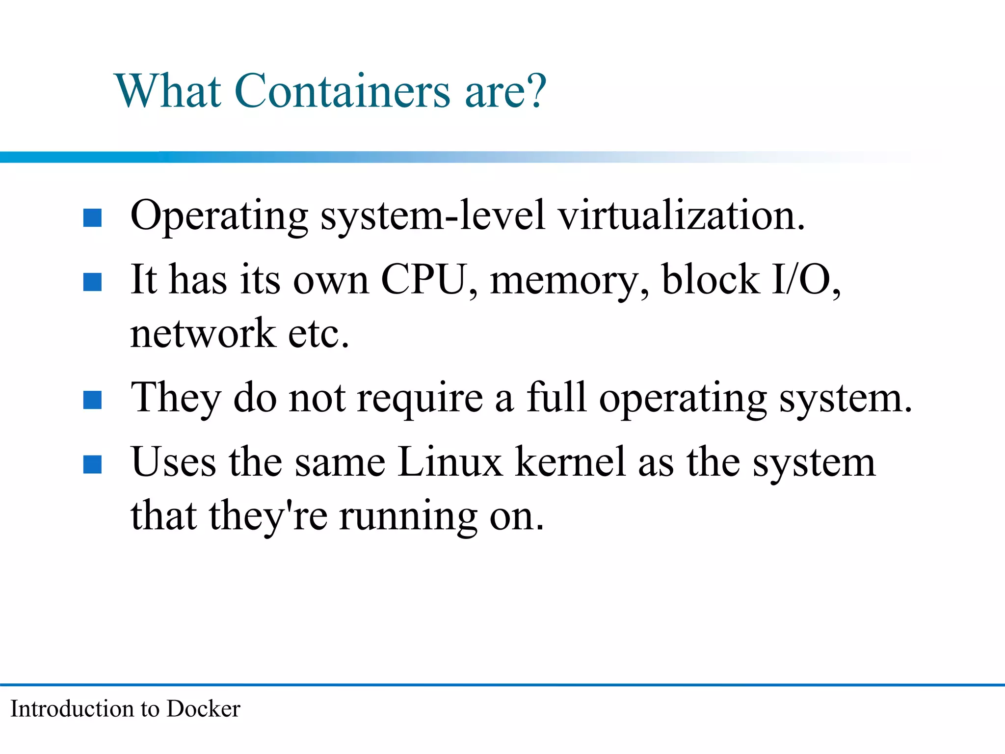 Introduction to docker | PPT