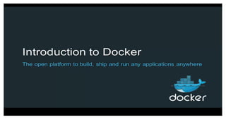 Introduction to docker | PPT